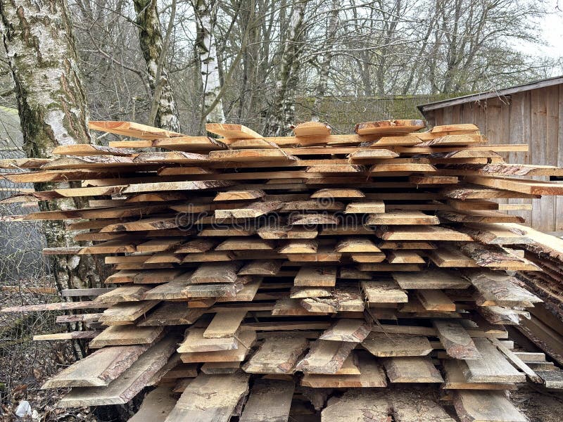 Pile Pf Planks on Construction Site Stock Photo - Image of natural ...