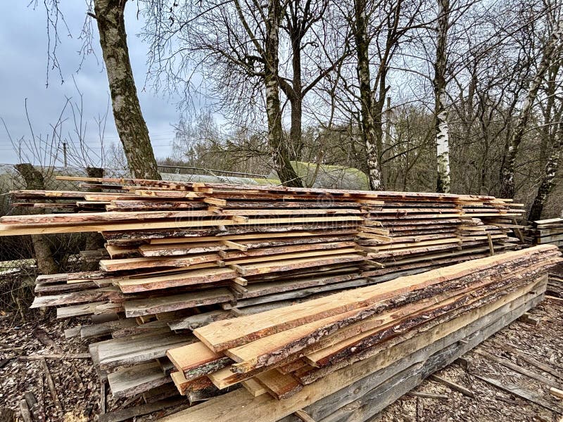 Pile Pf Planks on Construction Site Stock Photo - Image of natural ...
