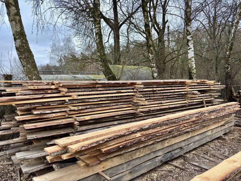 Pile Pf Planks on Construction Site Stock Photo - Image of natural ...