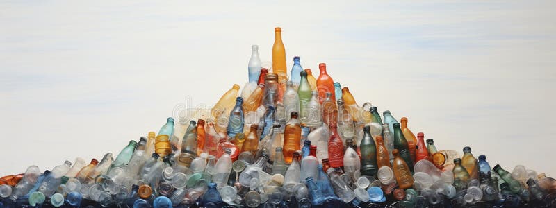 A Pile of Plastic Bottles. Selective Focus Stock Illustration ...