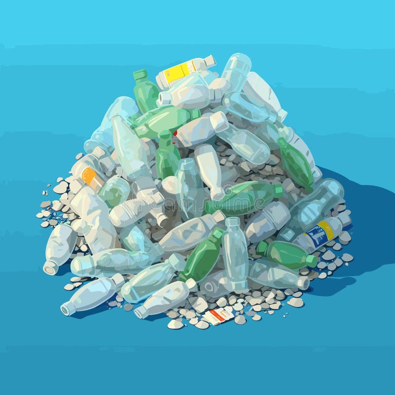 Pile of Plastic Bottles Vector Illustration Isolated Illustration Stock ...