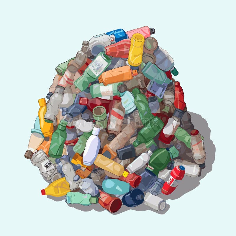 Pile of Plastic Bottles Vector Illustration Isolated Illustration Stock ...