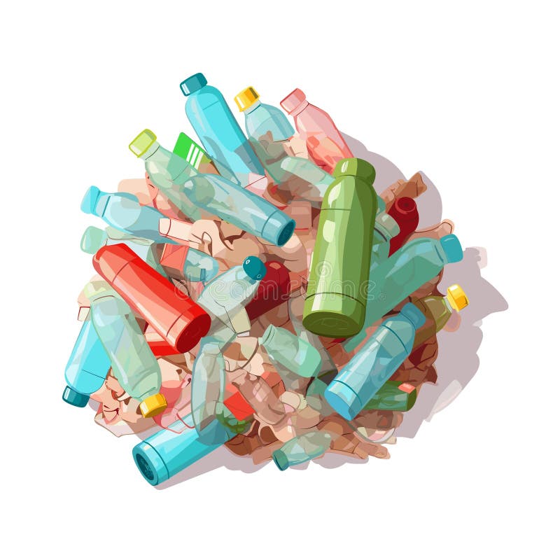Pile of Plastic Bottles Vector Illustration Isolated Illustration Stock ...