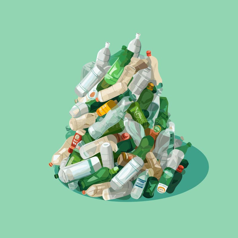 Pile of Plastic Bottles Vector Illustration Isolated Illustration Stock ...