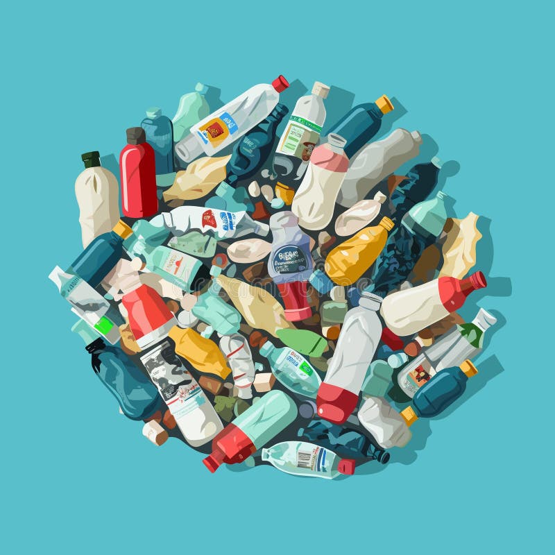 Pile of Plastic Bottles Vector Illustration Isolated Illustration Stock ...