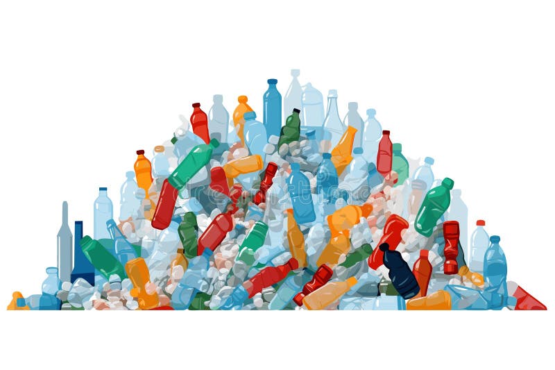 Pile of Plastic Bottles Vector Illustration Isolated Illustration Stock ...