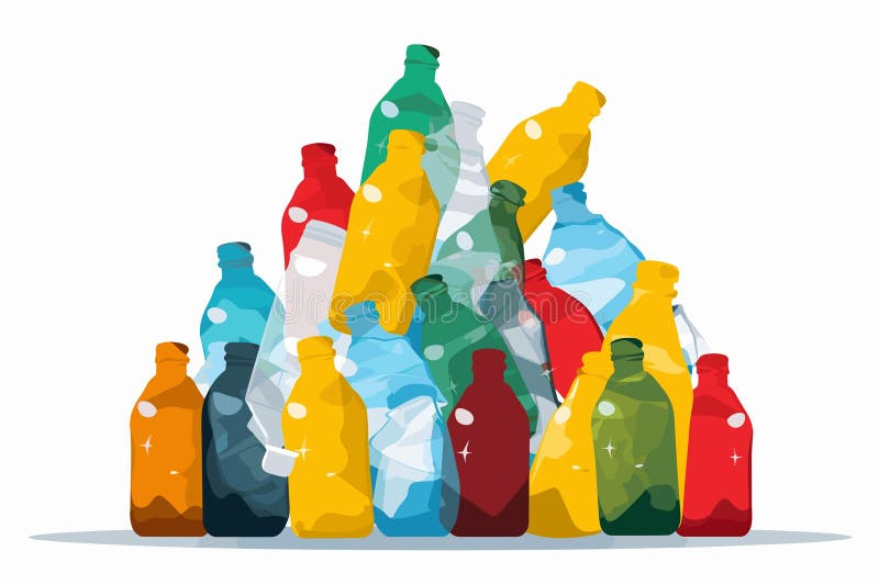 Pile of Plastic Bottles Vector Illustration Isolated Illustration Stock ...