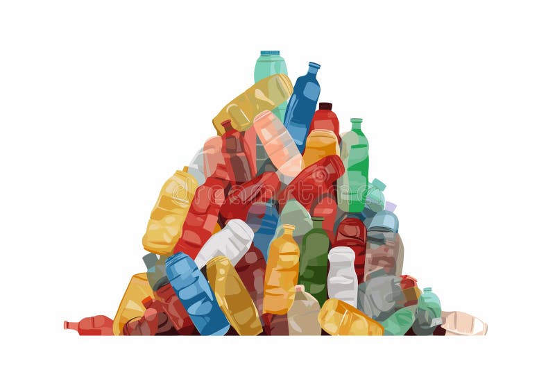 Pile of Plastic Bottles Vector Illustration Isolated Illustration Stock ...