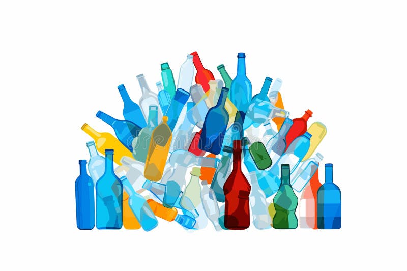 Pile of Plastic Bottles Vector Illustration Isolated Illustration Stock ...
