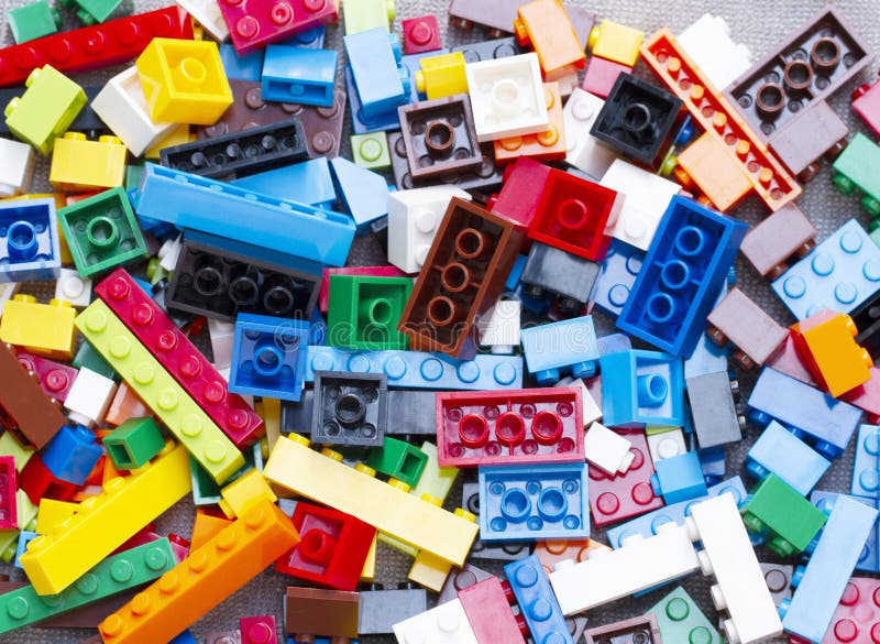 Pile of Plastic Building Blocks Stock Image - Image of lego, white ...