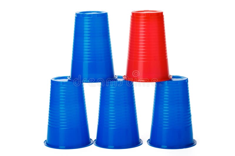 Pile of Plastic Cups on White Background Stock Photo - Image of ...