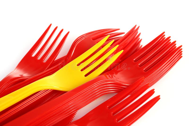 Pile of plastic forks stock image. Image of simple, tableware - 119861337