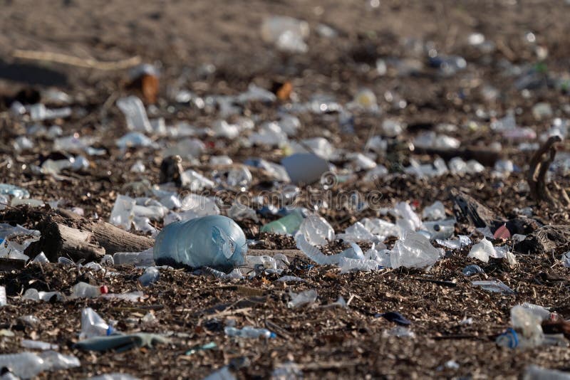 Pile of Plastic Garbage by the Sea Stock Image - Image of nature ...
