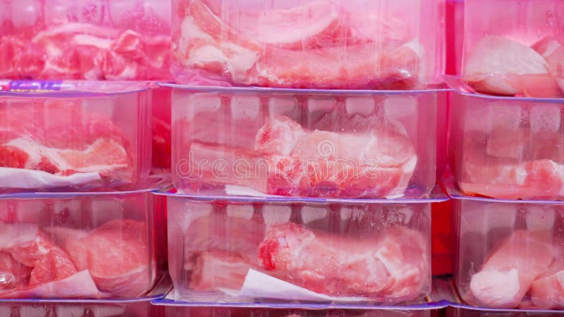 Pile of Plastic Meat Containers Meat, Ready for Processing or ...