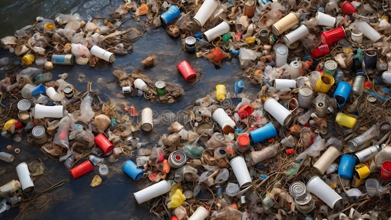 Pile of Plastic Non Biodegradable Waste Including Plastic and Tin Cans ...