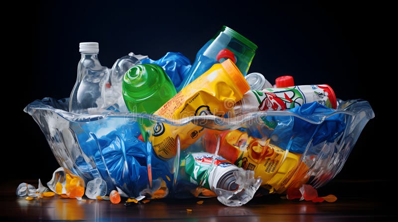 Pile of Plastic Objects Isolated. Pollution Concept. Stock Photo ...