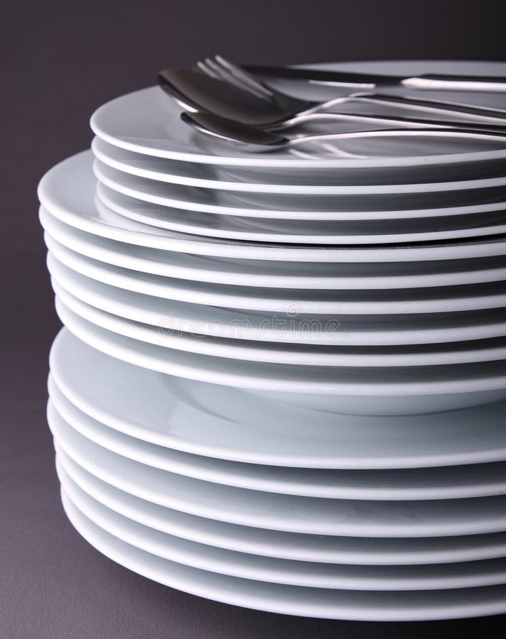 Pile of plate stock photo. Image of stack, cutlery, porcelain - 20066772