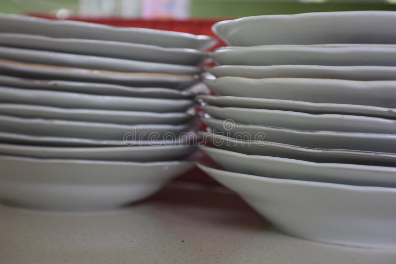 Pile of plates stock image. Image of utensil, crockery - 258090757