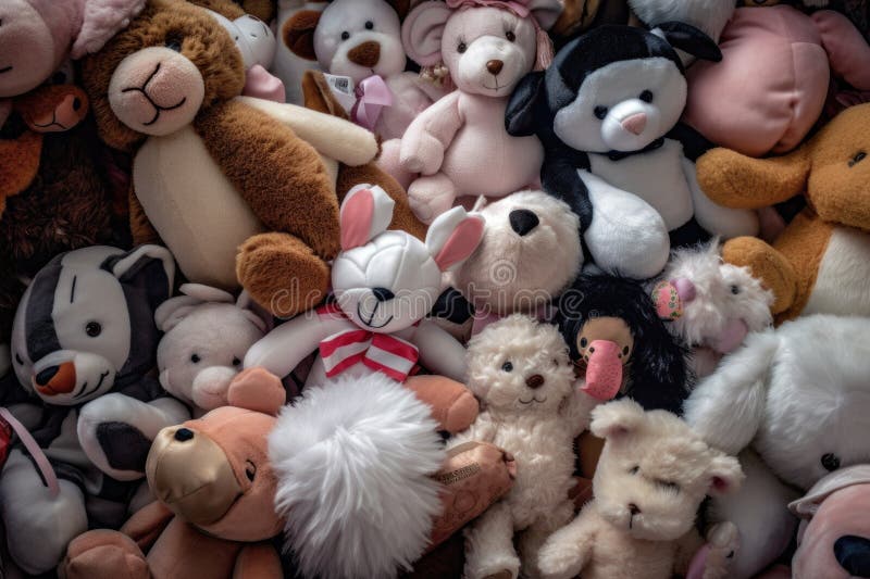 A Pile of Plush Toys, Ready for Playtime Stock Image - Image of ...