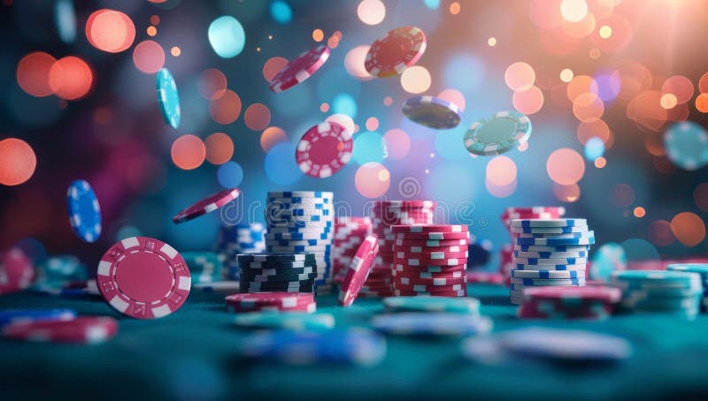A Pile of Poker Chips is Flying through the Air by AI Generated Image ...
