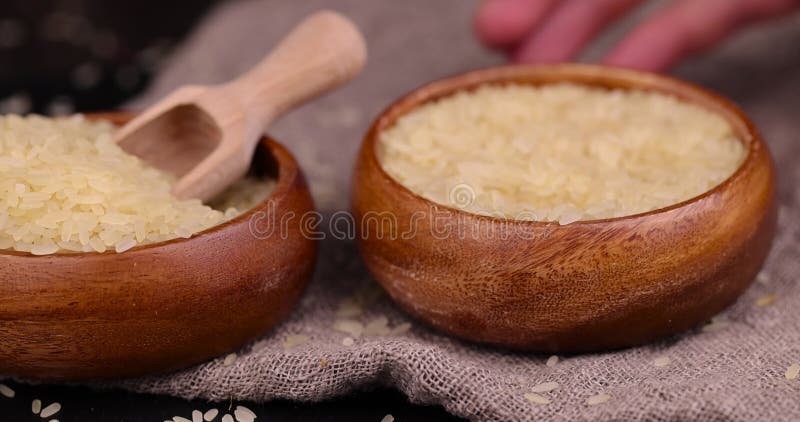 A Pile of Polished Yellow Rice, Fresh Uncooked Rice Stock Footage ...