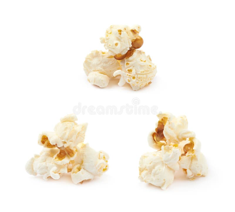 Pile of Popcorn Flakes Isolated Stock Photo - Image of butter, kernel ...