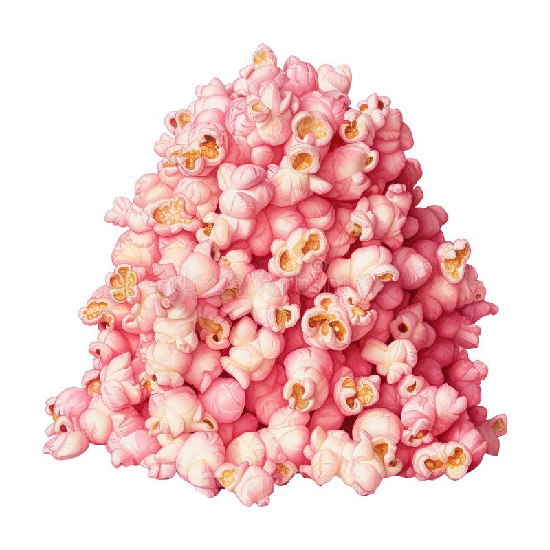 Pile of Popcorn with Pink Popcorn Stock Photo - Illustration of corn ...
