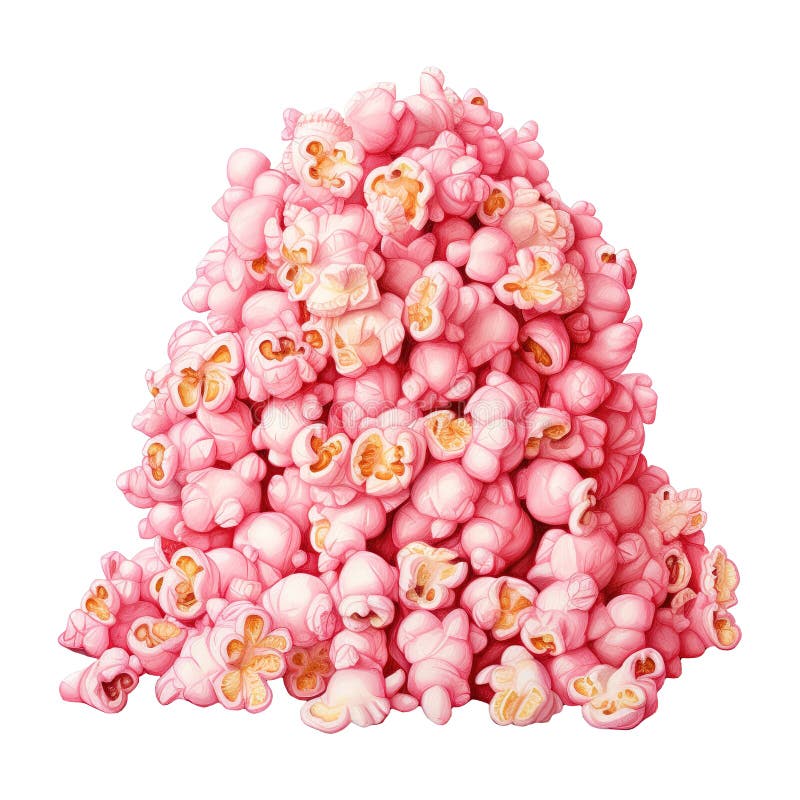 Pile of Popcorn with Pink Popcorn Stock Photo - Illustration of ...