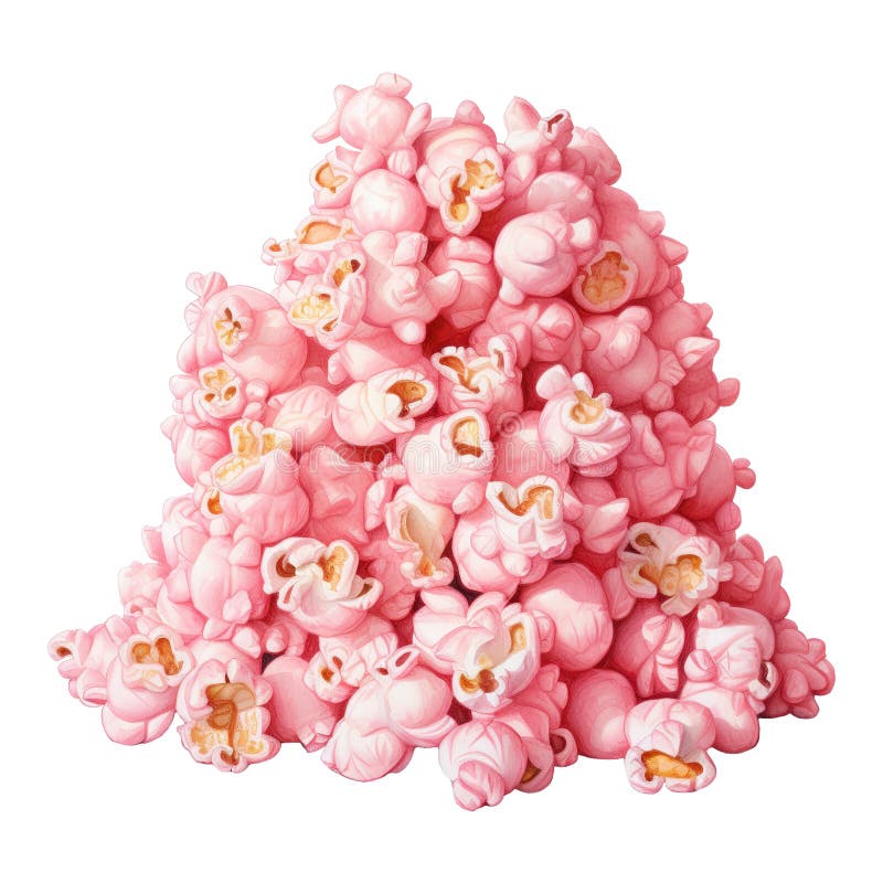 Pile of Popcorn with Pink Popcorn Stock Photo - Illustration of salted ...
