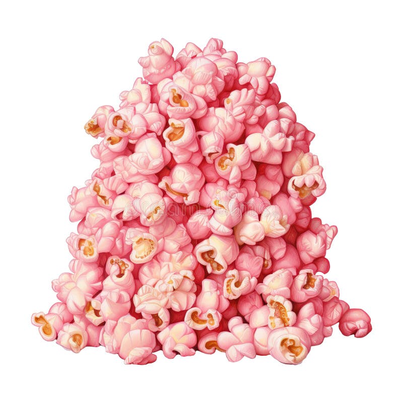 Pile of Popcorn with Pink Popcorn Stock Photo - Illustration of tasty ...