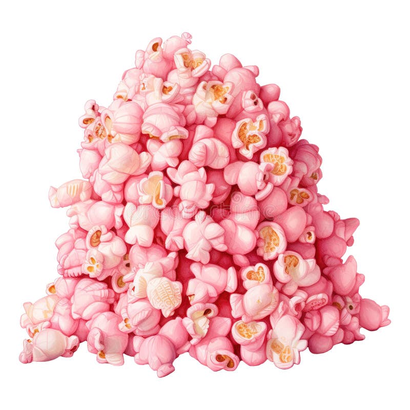 Pile of Popcorn with Pink Popcorn Stock Image - Illustration of pile ...