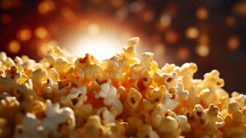 A Pile of Popcorn Sitting on Top of a Table Stock Illustration ...