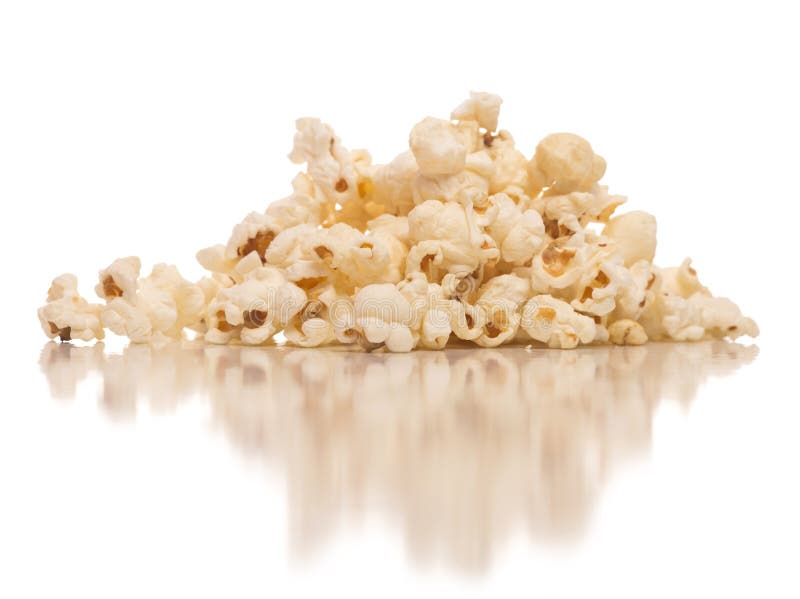 Pile of Popcorn in Popcorn Box Isolated on White - Amazing Macro Detail ...