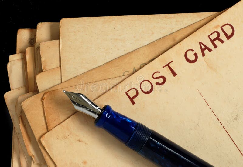 Pile of Postcards stock image. Image of paper, stained - 9110931