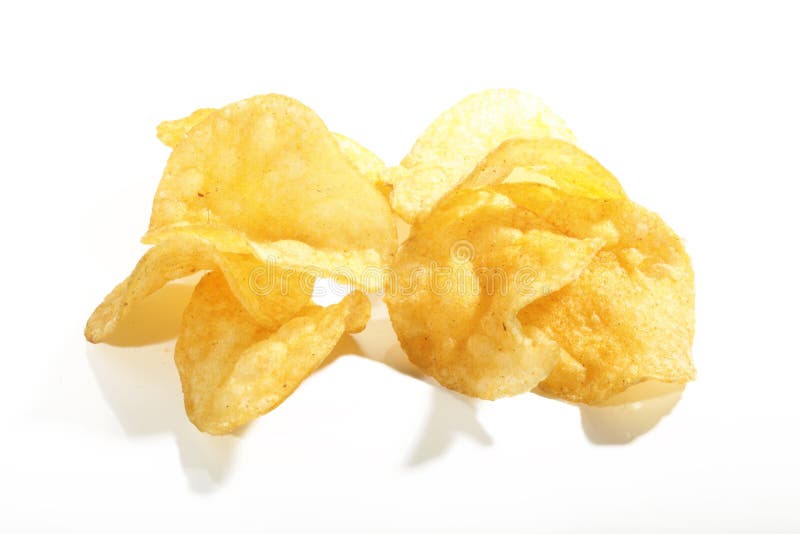 Pile of potato chips stock image. Image of isolated, potato - 6313623