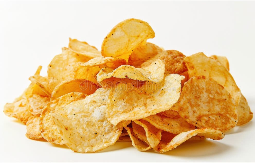 A pile of potato chips stock illustration. Illustration of unhealthy ...