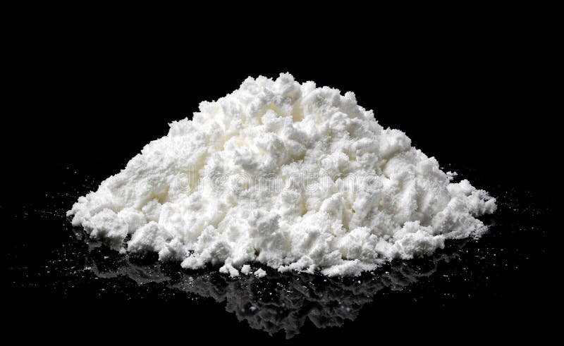 Pile Powdered Sugar Isolated Black Background Dust Stock Photos - Free ...