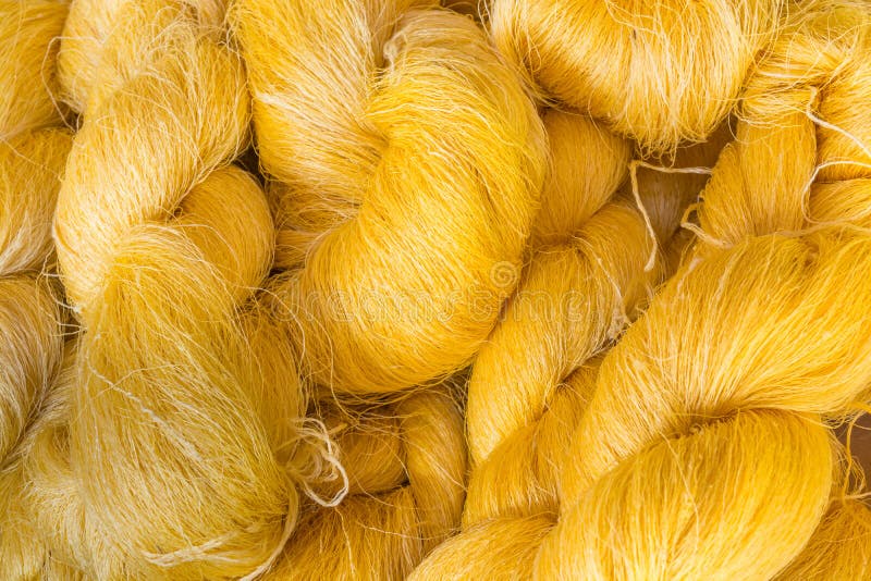 Pile Processed Gold Silk Thread or Yarn As Pattern Background Stock ...