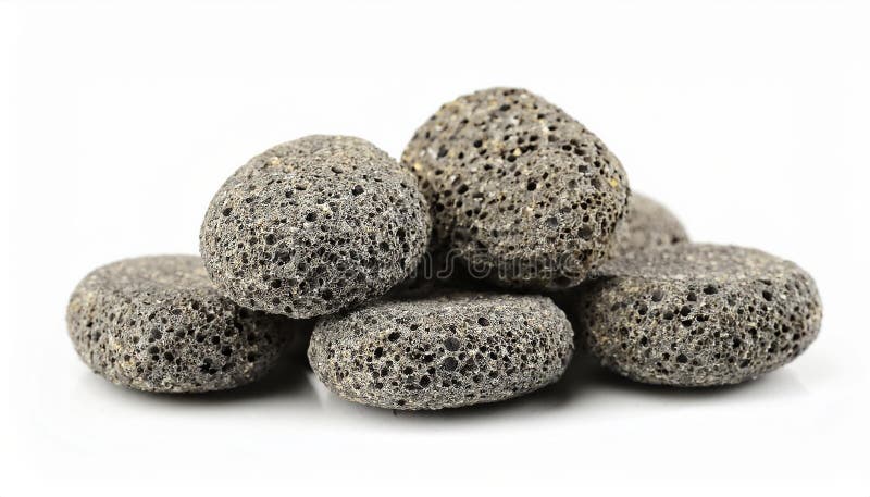 Pile of Pumice Stones Isolated on White Backdrop. Natural Material ...
