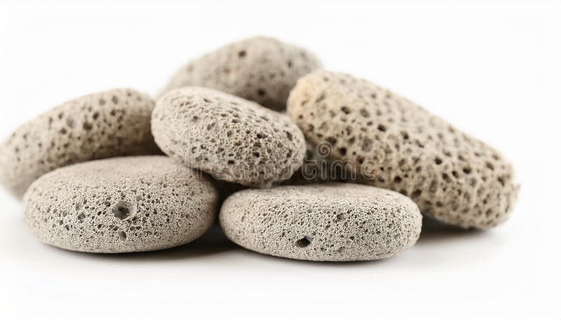 Pile of Pumice Stones Isolated on White Backdrop. Natural Material ...