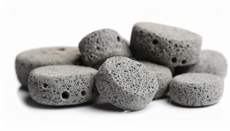 Pile of Pumice Stones Isolated on White Backdrop. Natural Material ...