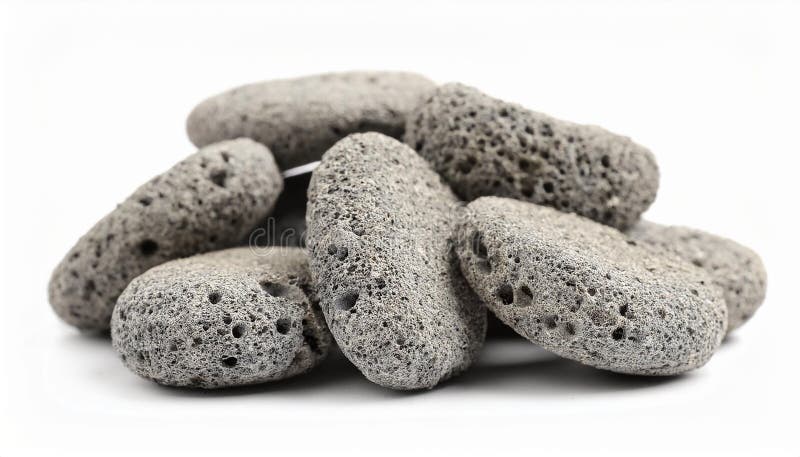 Pile of Pumice Stones Isolated on White Backdrop. Natural Material ...