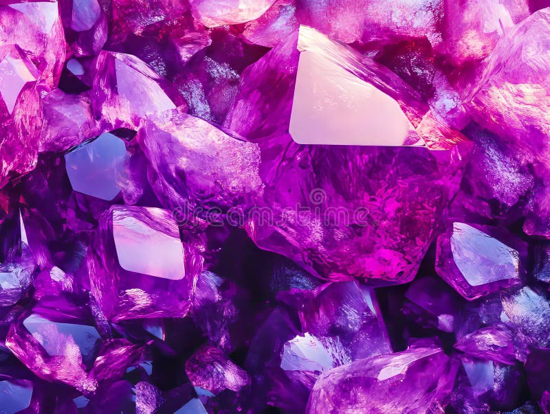 A Pile of Purple Crystals with a Triangle in the Middle Stock Image ...