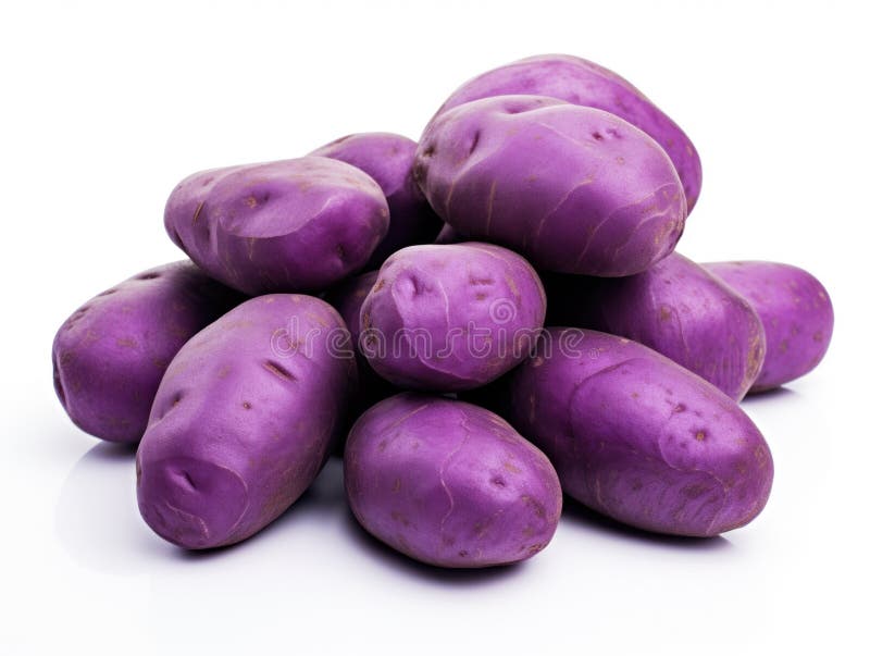 A Pile of Purple Potatoes on a White Surface Stock Illustration ...