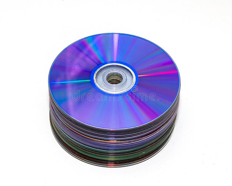 Pile of Purple Shiny Compact Discs Stock Photo - Image of storage ...