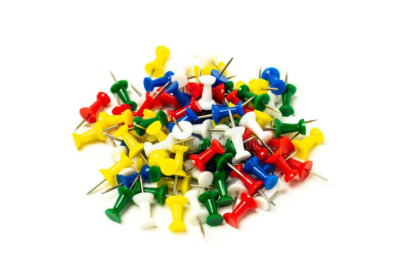 Pile Of A Push Pin Isolated On White. Stock Image - Image of travel ...