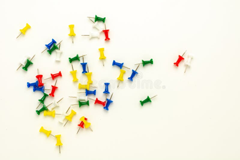 Pile of a Push Pin Isolated on White Background.Push Pins Isolated on ...