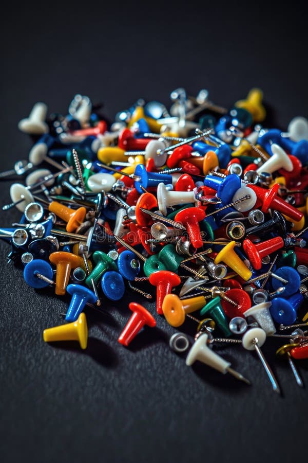 A Pile of Push Pins on a Table, Suitable for Office or School Themes ...
