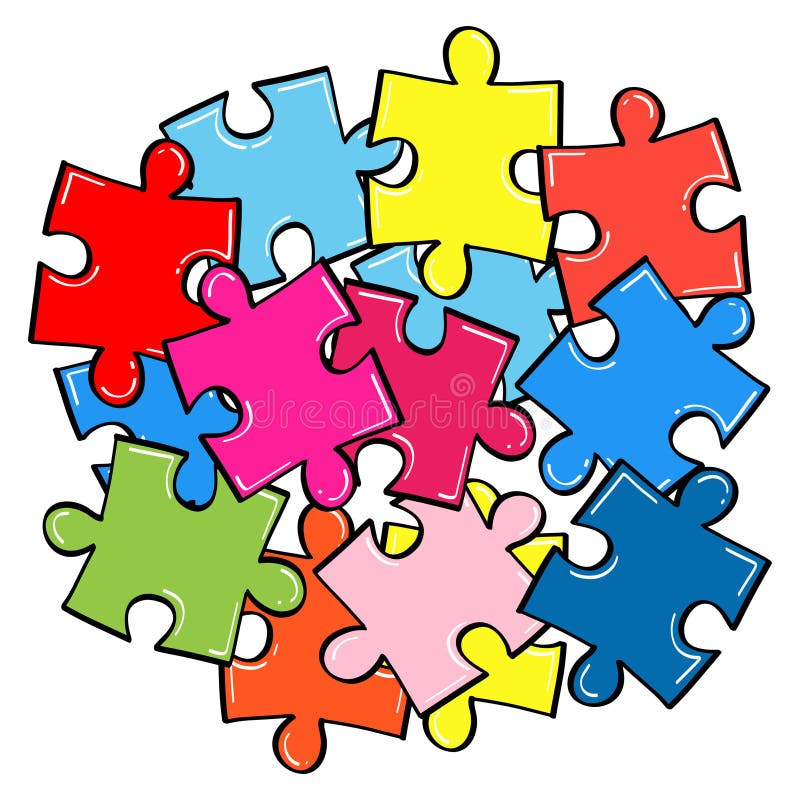 The Colorful Pieces Puzzle Banner or Frame. Stock Vector - Illustration ...