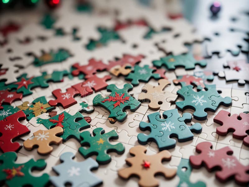 A Pile of Puzzles with Different Colored Pieces. Generative AI Stock ...